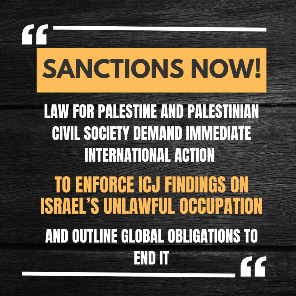 Sanctions Now! Law for Palestine and Palestinian Civil Society Demand ...